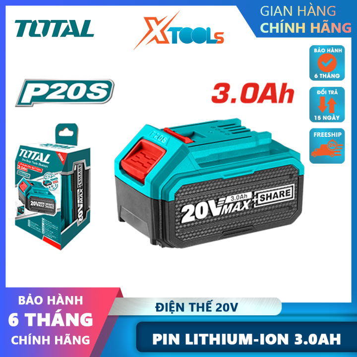 Pin lithium 20V/3.0Ah TOTAL, pin sạc TOTAL dùng cho các máy dùng pin ...