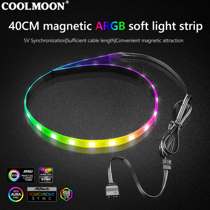 COOLMOON CM-LS40 5V ARGB PC Case LED Light Bar SATA 3PIN Desktop ...