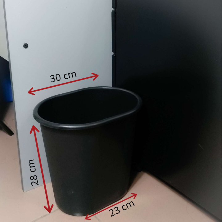 Oval Plastic Trash Bin Garbage Bin, Black | Lazada PH