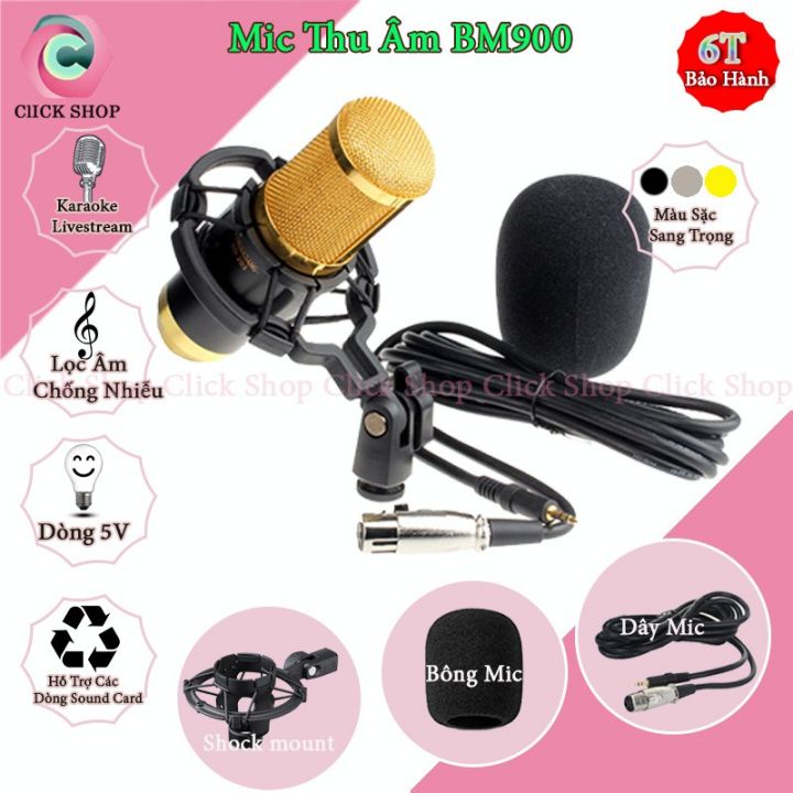 Micro Thu Âm BM900 Chạy Dòng Điện 5V Tích Hợp Các Sound Card và Mixer ...