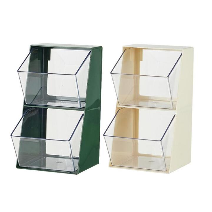 Tea Bag Holder Drawer 2 Tier Clear Stackable Storage Organizer ...
