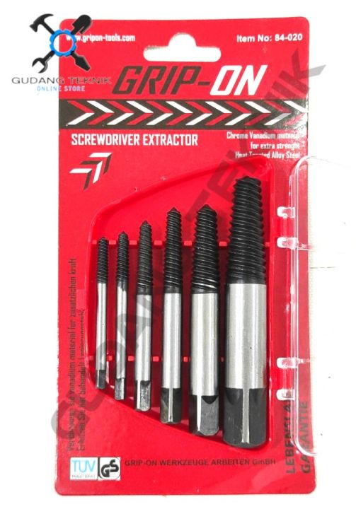 Mata Tap Balik Set 6pcs GRIP ON 84-020 / ELLKA Screw Extractor Hand Tap ...