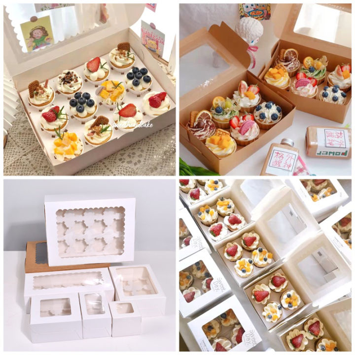 กล่องคัพเค้กรวมฐานหลุม foodgrade มี 5 ขนาด 1 / 2 / 4 / 6 / 12 หลุม/ BX9 ...