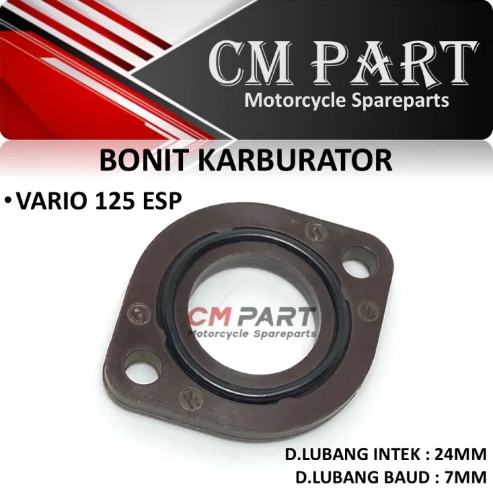Bonit Ebonit + Oring Insulator Inlet Pipe Fiber Carburator Vario 125 ...