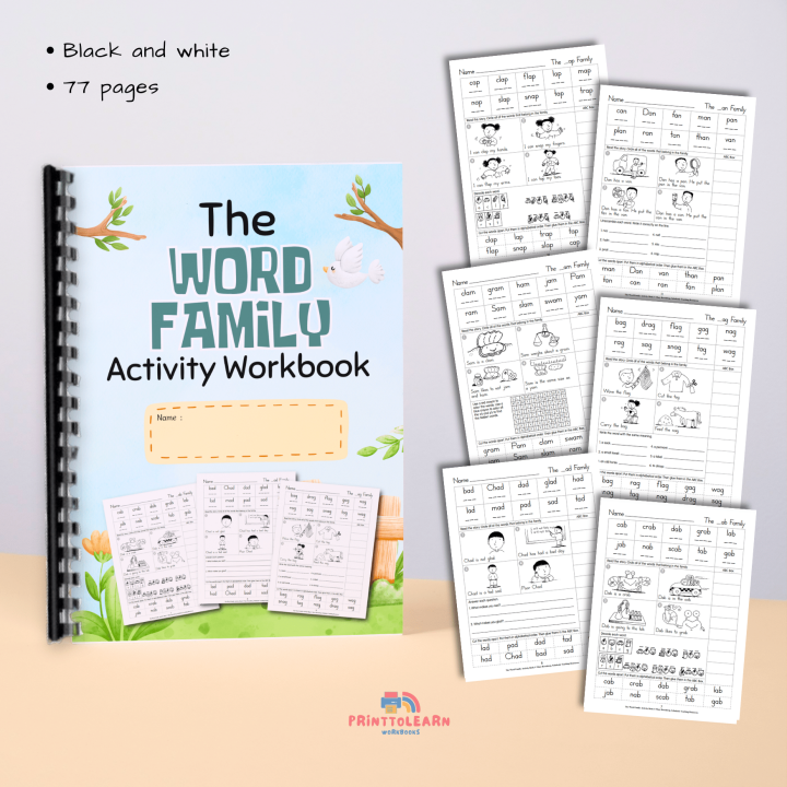 The Word Family Activity Workbook Word Family Concentration Word Family ...