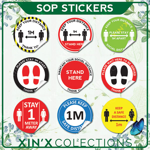 🇲🇾 SOP MCO FLOOR Sticker 1M Safety Distance EMCO FMCO LAMINATED | Lazada