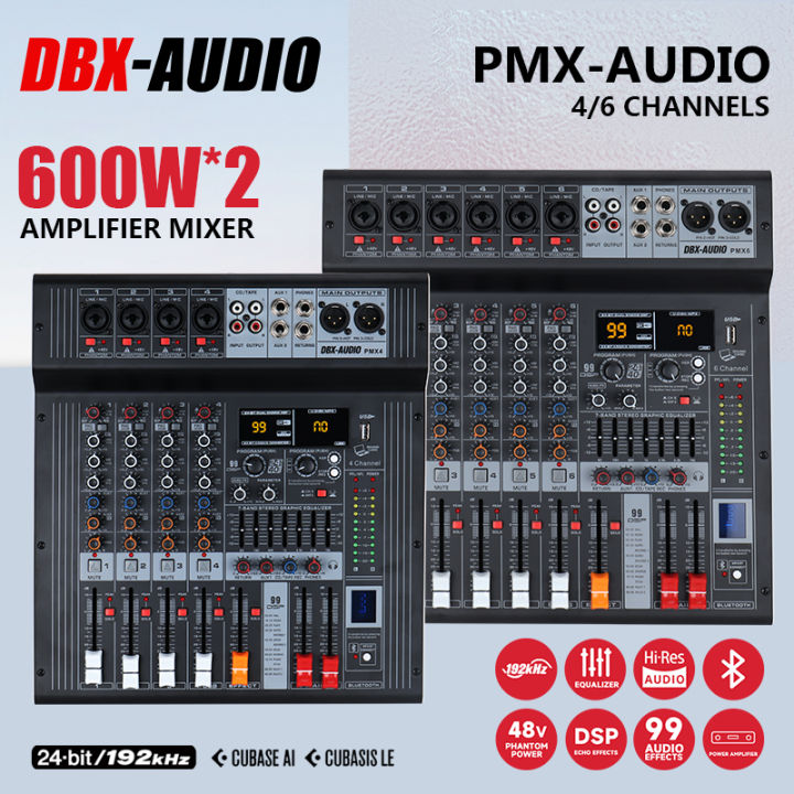 DBX-AUDIO PMX4/6 4/6 Channel Mixer พร้อม High Power Amplifier in One ...
