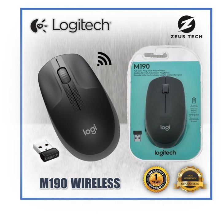 Logitech M190 Wireless Mouse | Full-size | Blue/Red/Graphite | Lazada