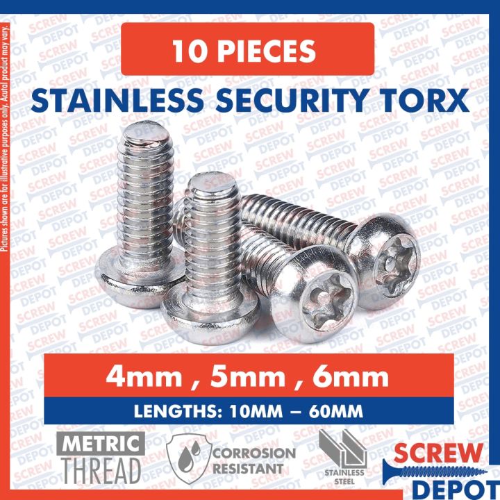 10PCS M4 M5 M6 STAINLESS Security Torx Bolt / SS Anti Theft Bolt Screw ...