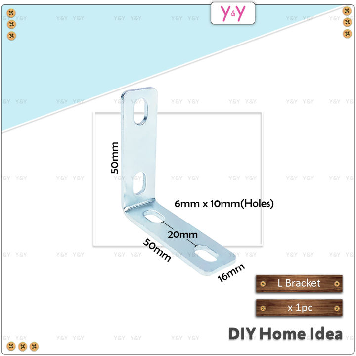 Y&Y Eco 16mm x 50mm x 50mm Furniture Angle Bracket / L Bracket / Corner ...