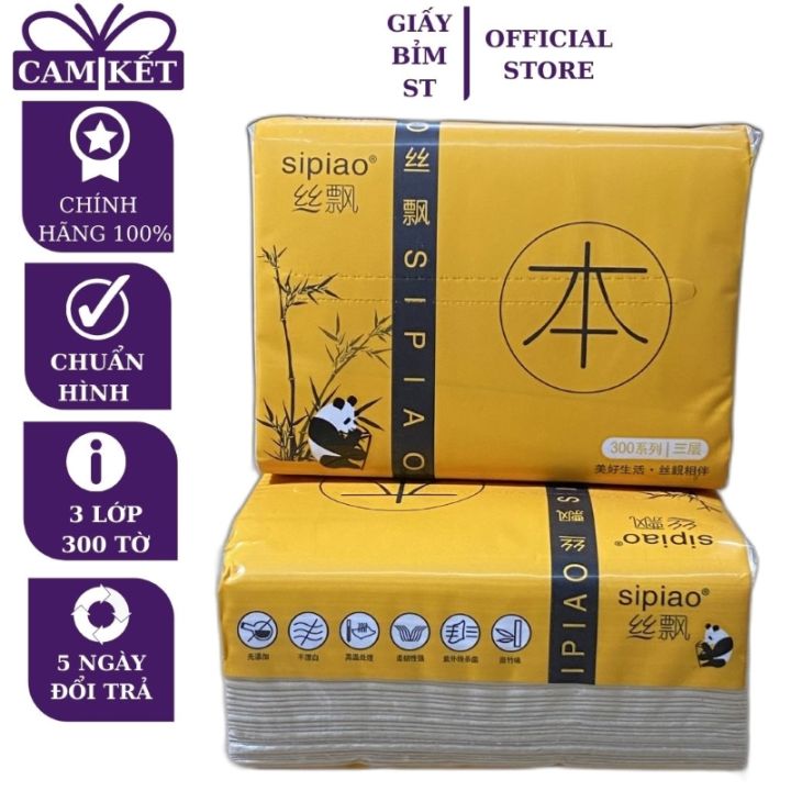 Giấy ăn rút Gấu trúc SIPIAO 3 lớp 300 tờ/gói hàng chuẩn, đủ cân, đẹp ...