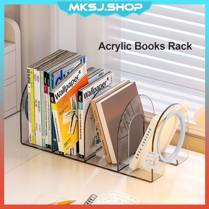 ♦Bookends Desktop Book Rack Table Books Shelves Bookshelf Stand Holder ...