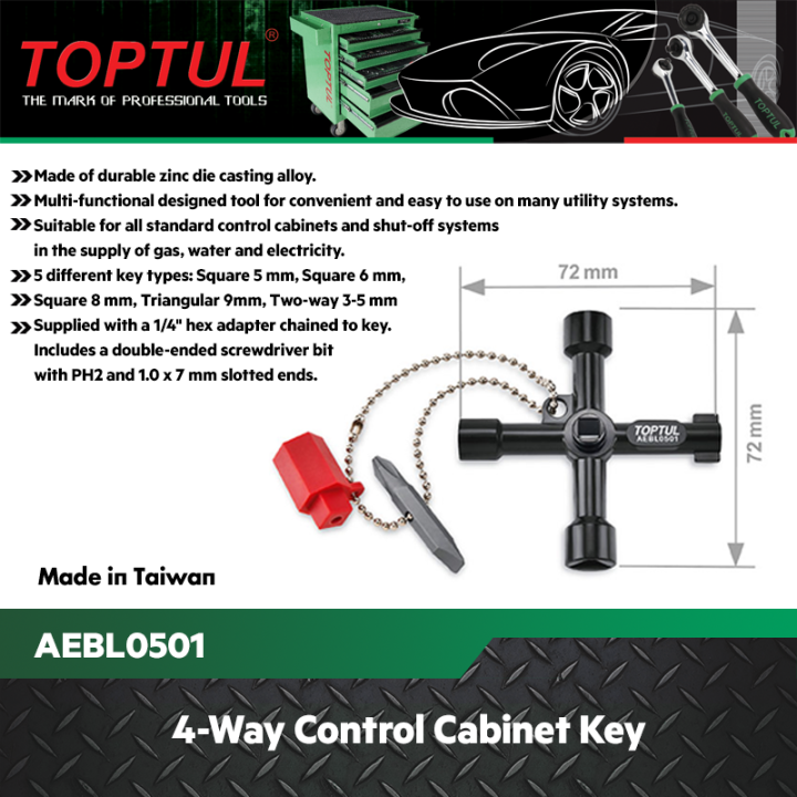 Toptul 4-Way Control Cabinet Key-AEBL0501 | Lazada PH