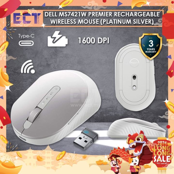 Dell MS7421W Premier Rechargeable Wireless Mouse with 1600 Dpi ...
