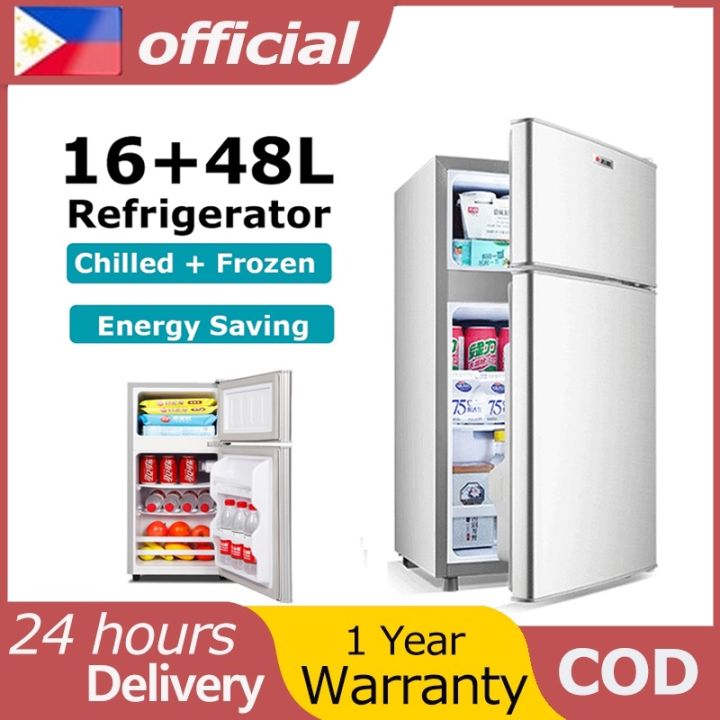 COD ♚Two Door Direct Cool Refrigerator Fridge Mini Refrigerator Double ...