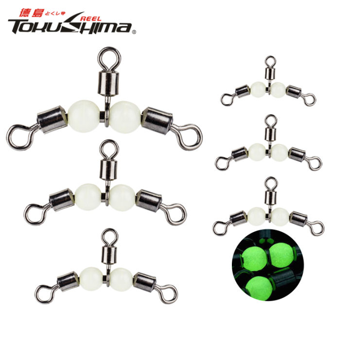10PCS Rolling Swivel Connectors with Luminous Beads 3-Way Swivel ...