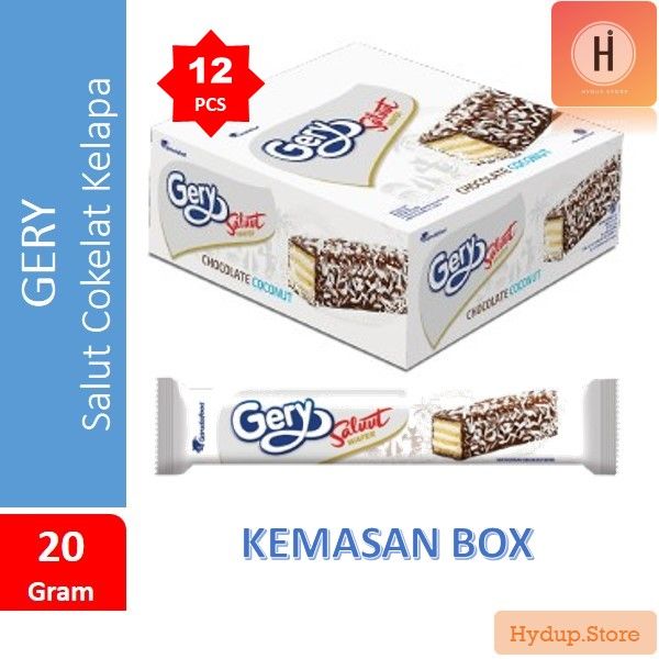 Gery Saluut Chocolate Coconut Wafer box isi 12 Pcs Kemasan 20 Gr ...