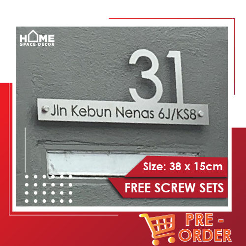 304 Stainless Steel 3D Design House Number Plate | Lazada