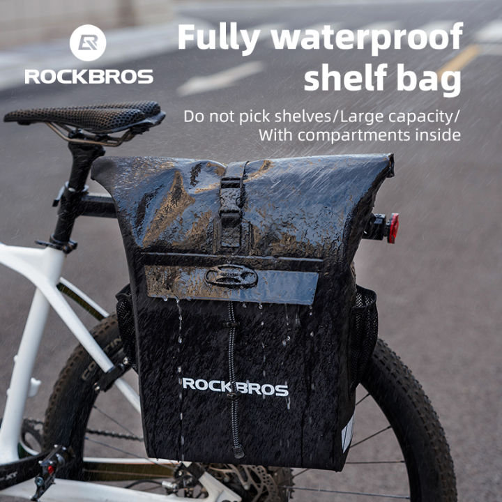 ROCKBROS Bicycle Fully Waterproof Rear Rack Pannier Bag Cargo Trunk Bag ...