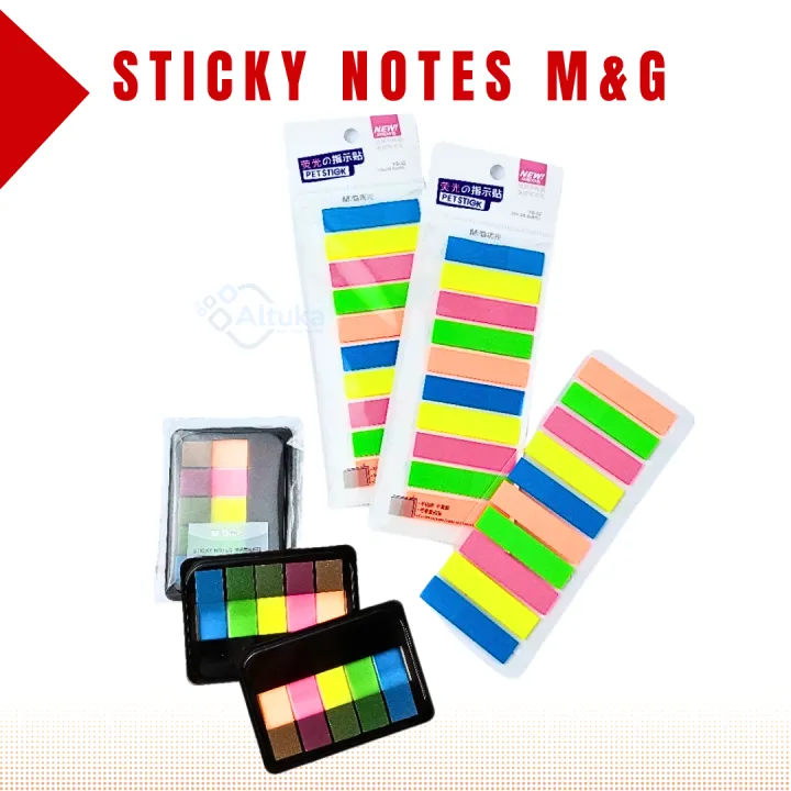 Sticky Note 5 Warna M&G / Penanda Buku / Pembatas Halaman Buku Warna ...