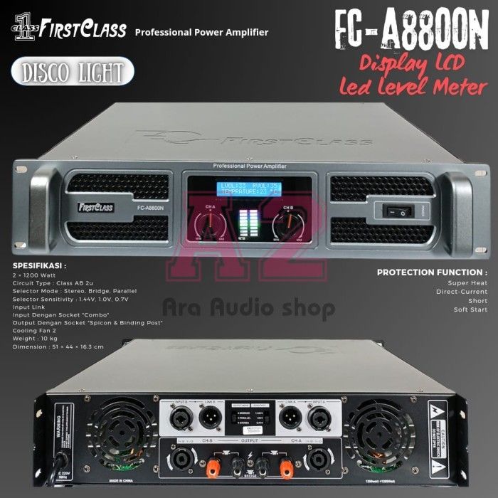 power firstclass fc a8800n original power 2 channel firstclass FCA 8800 ...