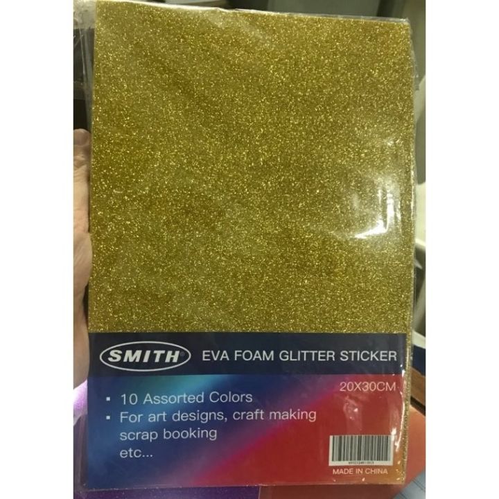 EVA Foam Glitter Sticker Paper Assorted Colors （Sold per pack of 10pcs ...
