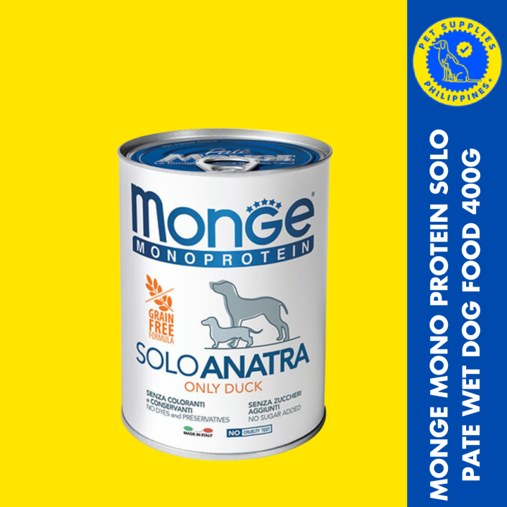 MONGE MONO PROTEIN SOLO PATE WET DOG FOOD 400G | Lazada PH