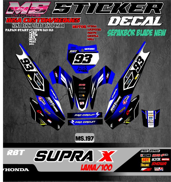 Sticker DECAL RBT MOTOR SUPRA X LAMA/100 FULL BODY SUPERMOTO RBT NEW ...