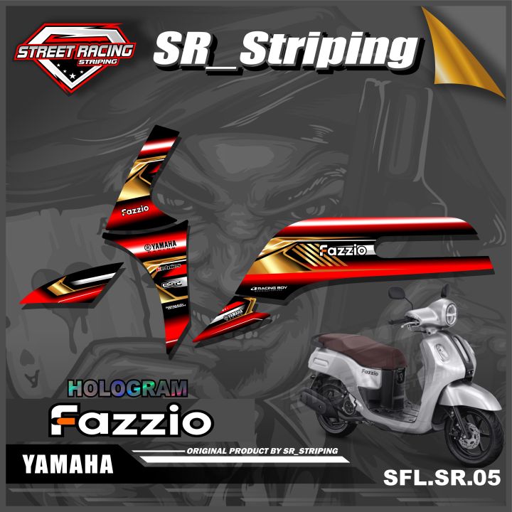 Striping FAZZIO - Sticker Striping Variasi Hologram List Motor FAZZIO Motif Racing. SFL.SR.05 ...