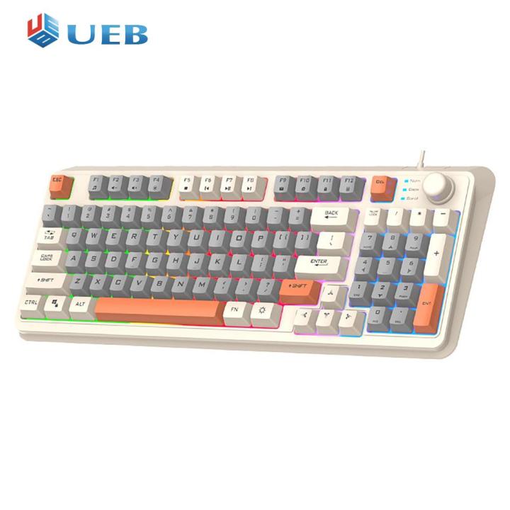 พอร์ต USB คีย์บอร์ดแบบกลไกไฟ RGB คีย์บอร์ดเล่นเกม K82แป้นกดมีสาย ...