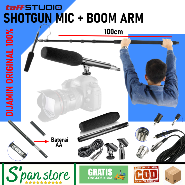 Mic Shotgun + Boom Pole Stereo Lengkap | Lazada Indonesia