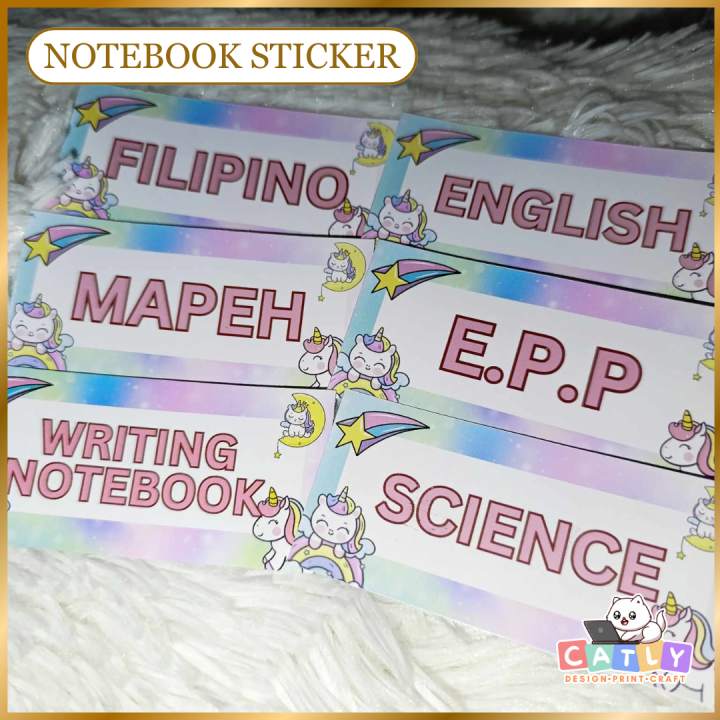 Glossy Notebook Sticker Label | Subject Sticker Label | NOT CUT ...