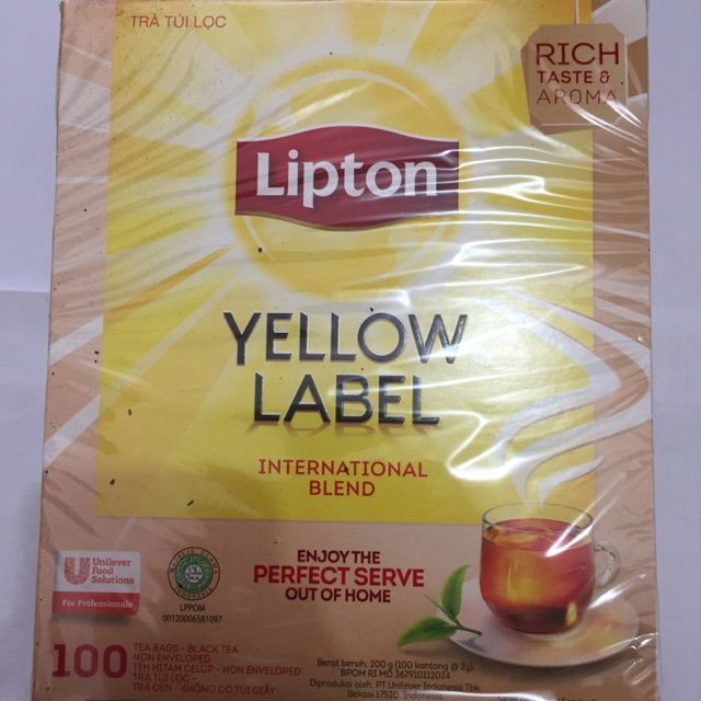 LIPTON YELLOW LABEL NON ENVELOPED TEA BAGS TEH CELUP 200g | Lazada ...