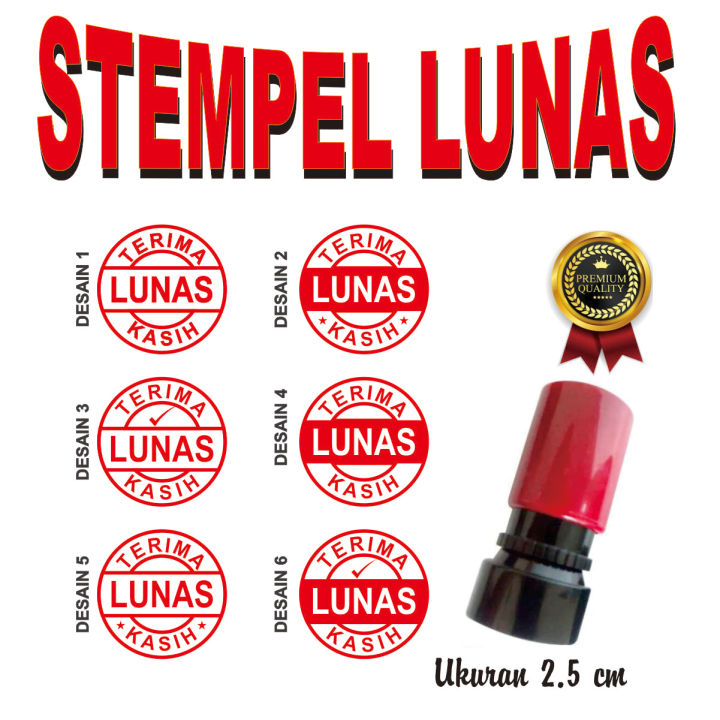 Stempel Lunas Otomatis Stempel Toko Lunas Terima Kasih bulat | Lazada ...