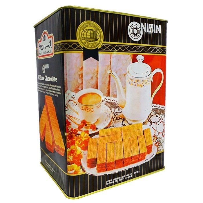 Nissin Wafer Chocolate 1400GR wafers Krim Coklat Kemasan Kaleng Besar 1 ...