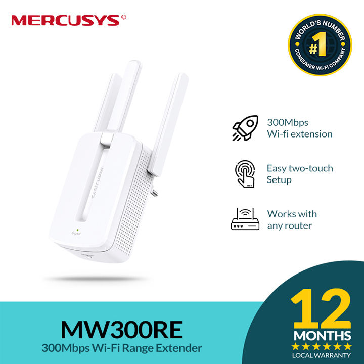 Mercusys MW300RE 2.4GHz 300Mbps Wi-Fi Range Extender | Lazada PH