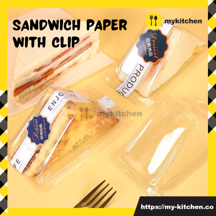 [MY KITCHEN] Sandwich Box with Lock Bakery Disposable Plastic Sandwich ...