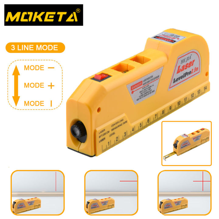 Moketa 2024 Multipurpose Laser Level Metric Tape Ruler Adjustable Standard Measure Line Tool ...