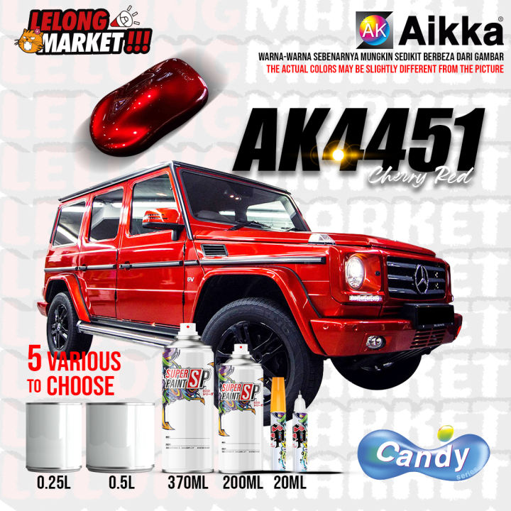 【AIKKA AK4451 Cherry Red】Candy Series - Automotive 2K Car Paint Motor Body Aerosol Spray Cat ...
