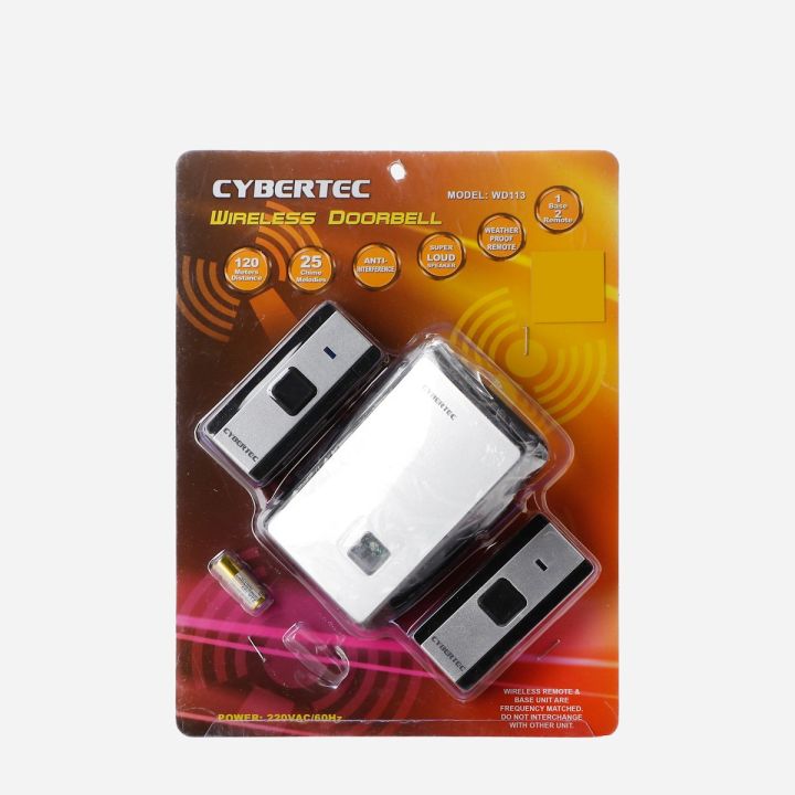 CYBERTEC DOORBELL WD113 BLK 1BASE-2REMOTE | Lazada PH