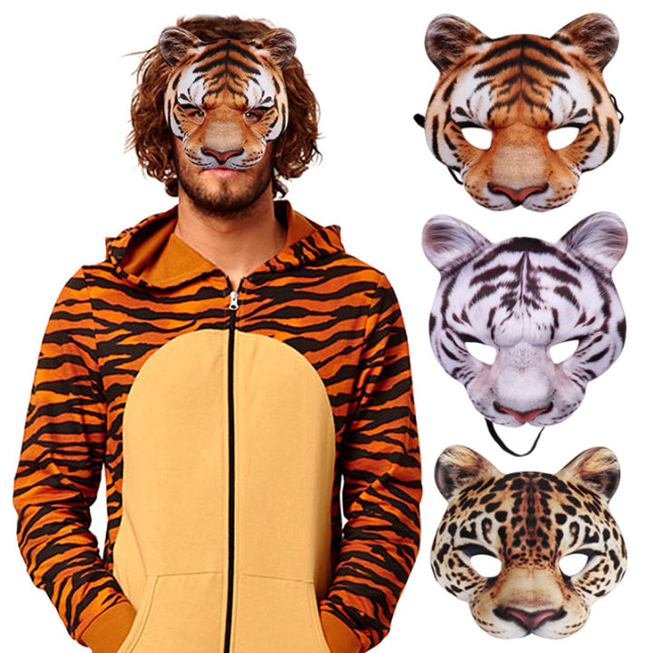 Party Decor Half Face Mask 3D Tiger Pig Bunny Animal Mask Masquerade ...