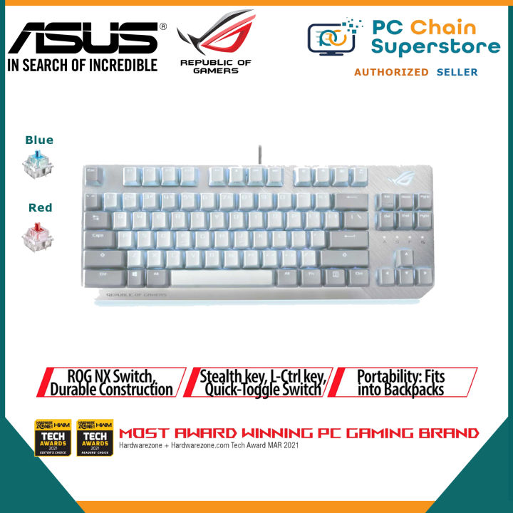 ASUS ROG Strix Scope NX TKL Moonlight White wired mechanical RGB gaming ...