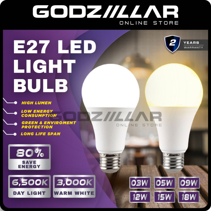 E27 LED Light Bulb Mentol Lampu Energy Saving Lamp Lighting 3W 5W 9W 12W 15W 18W | Lazada