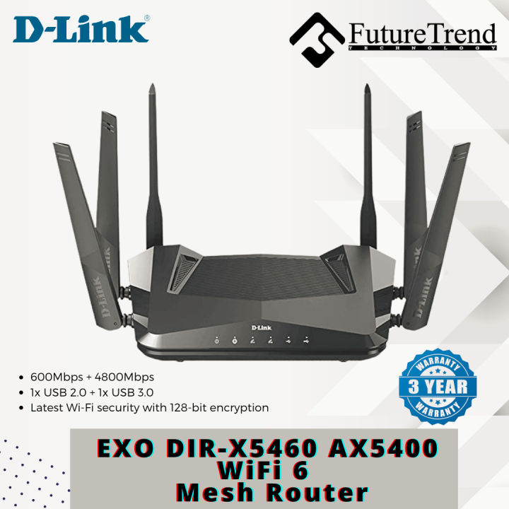 D-Link EXO DIR-X5460 AX5400 MESH Wi-Fi 6 Router | Lazada