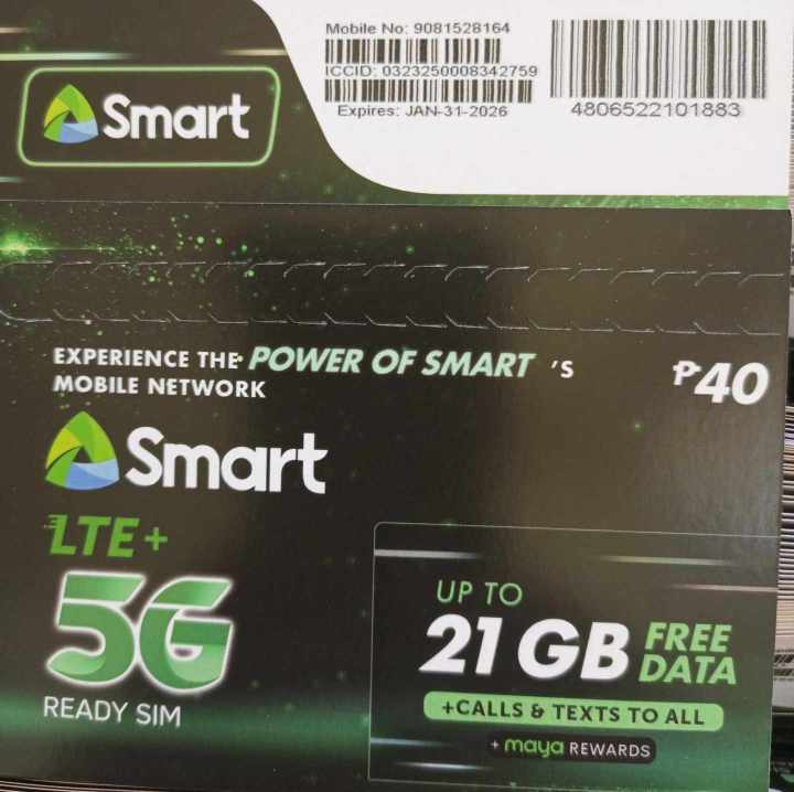 SMART SIM CARD 5G (10 pcs.) with Up to 21GB Data Brand New and Sealed ...