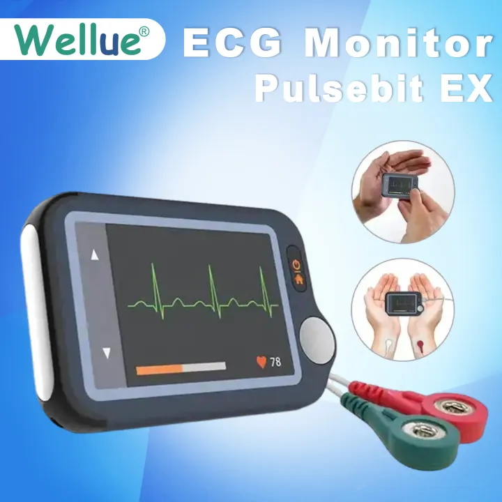 Wellue Pulsebit EX 2.4' Touch Screen Personal ECG/EKG Monitor for Arrhythmia Detection with AI ...
