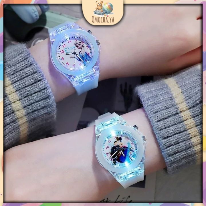 Frozen Elsa Watch Kid Watch With Light Watch Jam Tangan Frozen Kanak ...