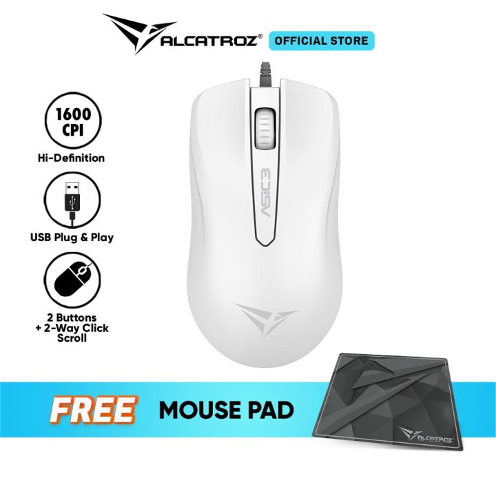 Alcatroz Asic 3 Wired USB Mouse 1600 CPI | Ergonomic Design with High ...