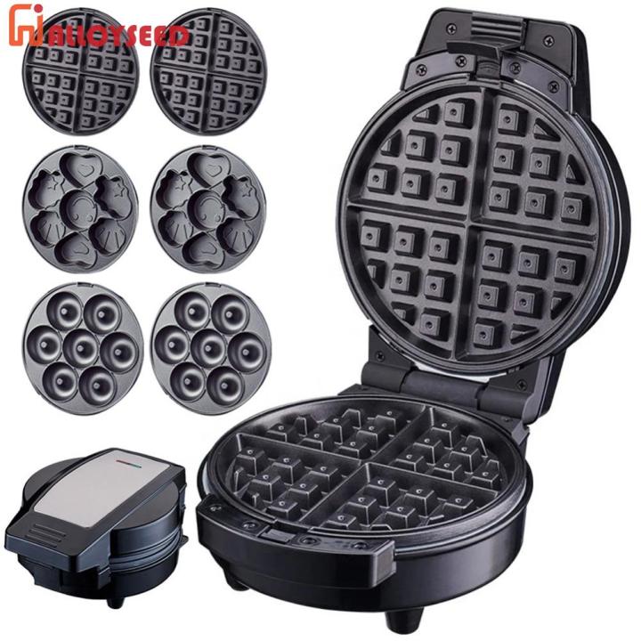 3 In 1 Electric Waffles Maker with 6 Removable Plates Sandwich Waffle ...