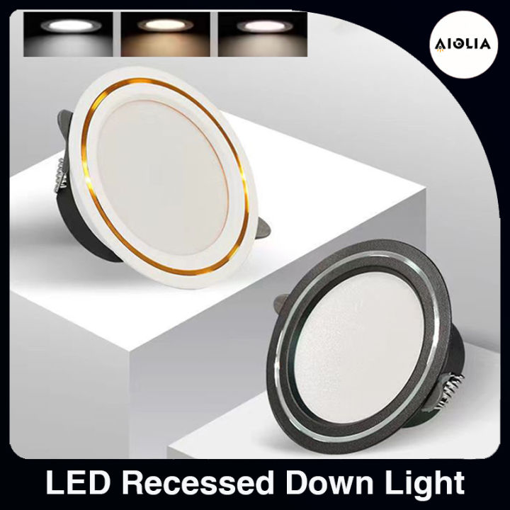 AIOLIA Recessed Downlight Tri-Color Ceiling Lights Panel Light Pin ...